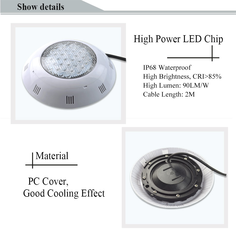 Small 18W RGB SMD2835 led swimming pool light IP68 AC12V - HOTOOK INDUSTRIAL